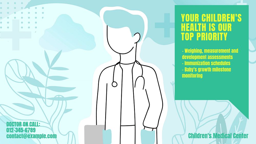 Children's health blog banner template, | Premium Editable Template ...