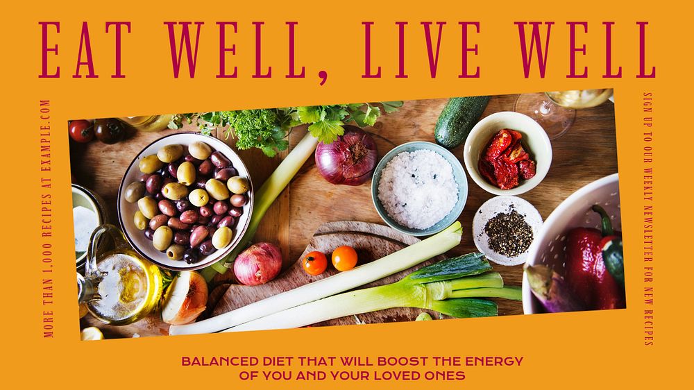 Healthy eating blog banner template, | Premium Editable Template - rawpixel