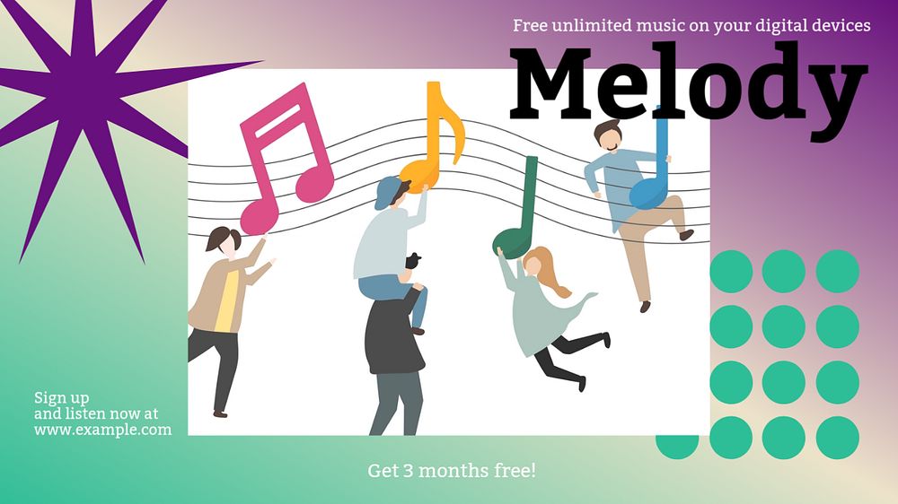 Music streaming blog banner template, | Premium Editable Template ...