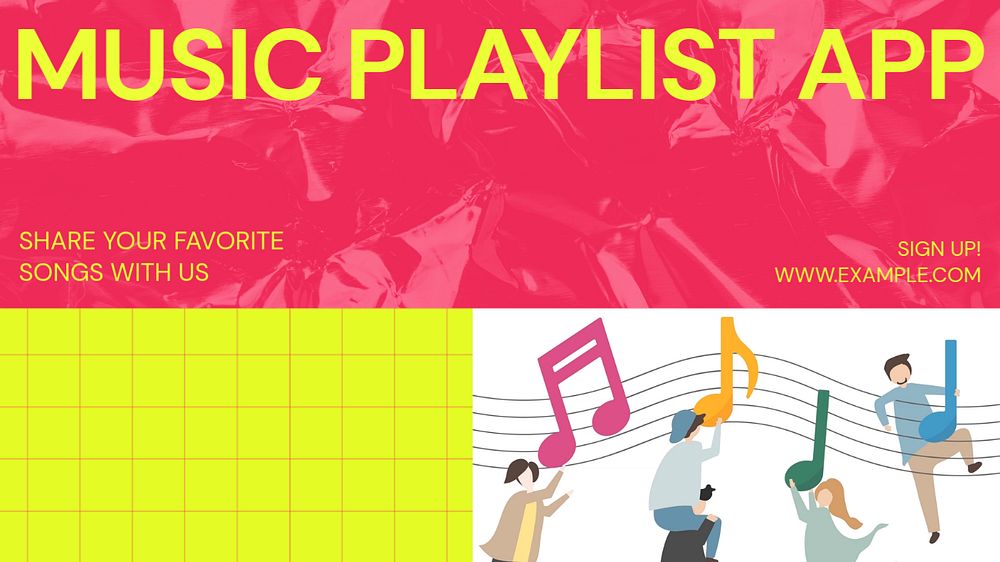 Music playlist app blog banner | Premium Editable Template - rawpixel