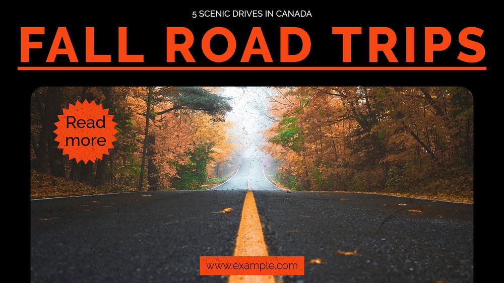 Fall road trip blog banner | Premium Editable Template - rawpixel