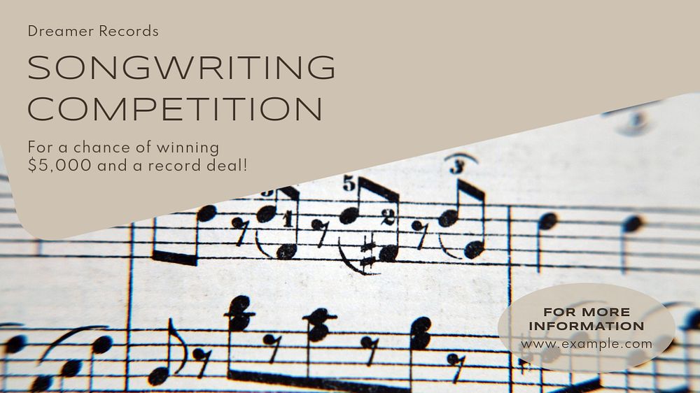 Songwriting competition blog banner template, | Premium Editable ...