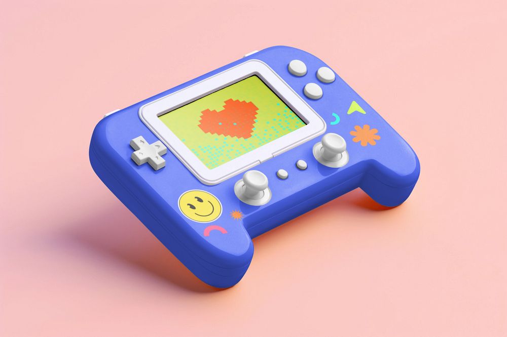 Handheld gaming console editable mockup | Premium Mockup Generator ...