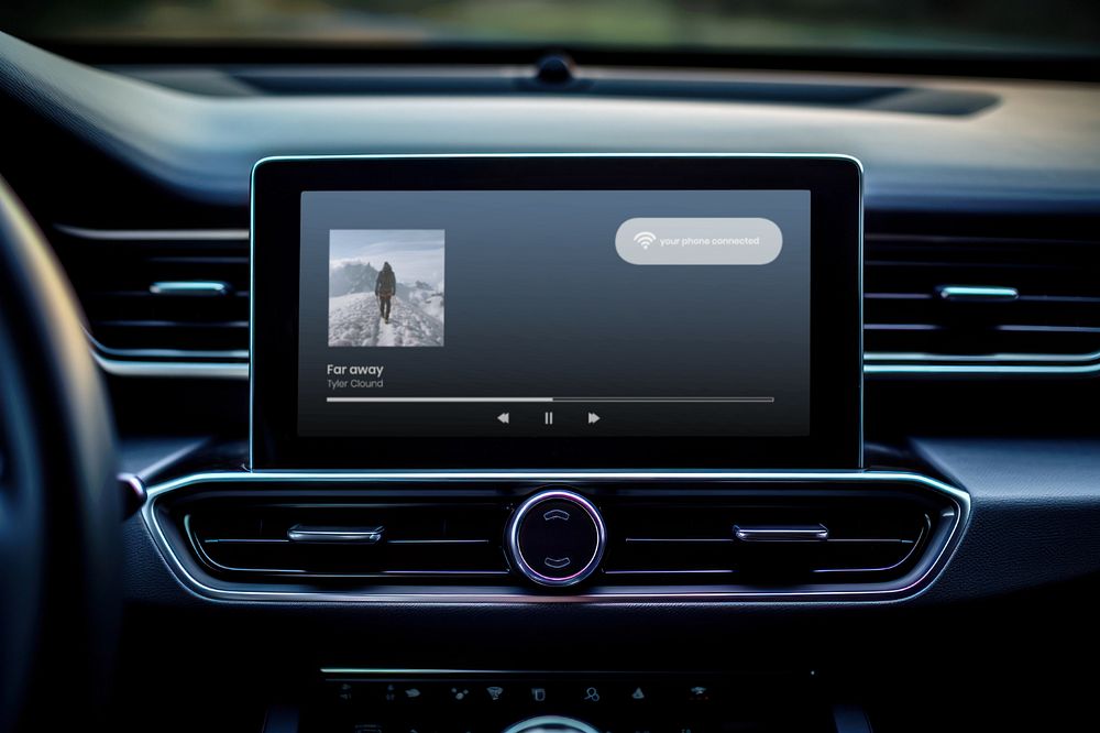 Car control screen mockup, editable | Premium Mockup Generator - rawpixel