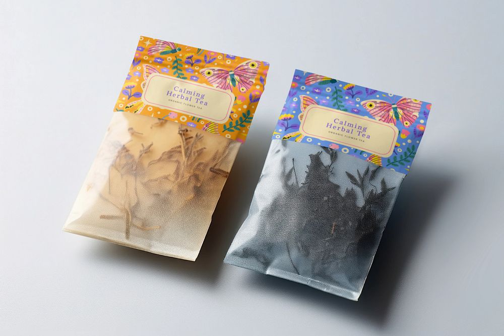 Tea bag label mockup, editable | Premium Mockup Generator - rawpixel