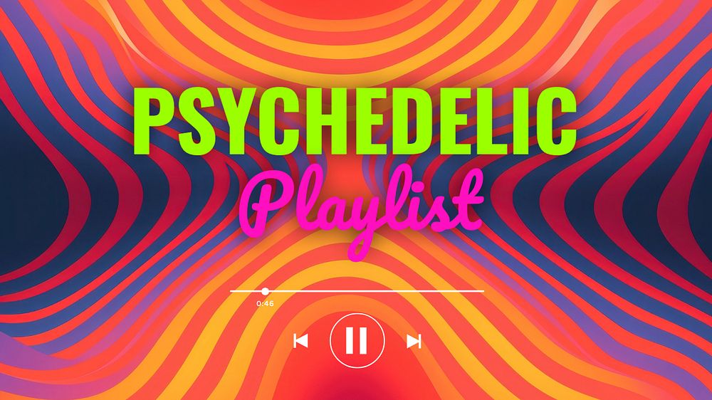 Psychedelic playlist blog banner template | Premium Editable Template ...
