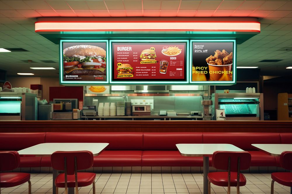 Restaurant menu sign mockup, editable | Premium Mockup Generator - rawpixel