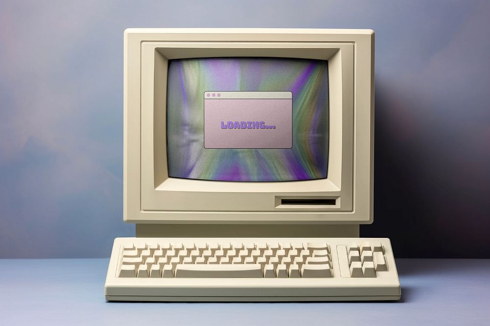 Vintage computer screen mockup, editable | Premium Mockup Generator ...