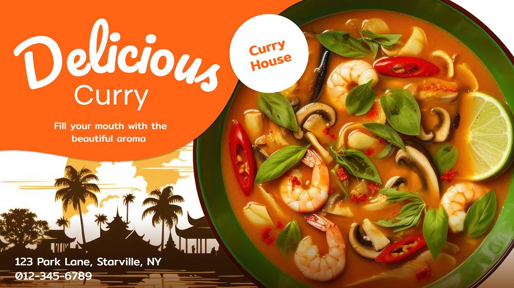 Curry restaurant blog banner template | Premium Editable Template ...