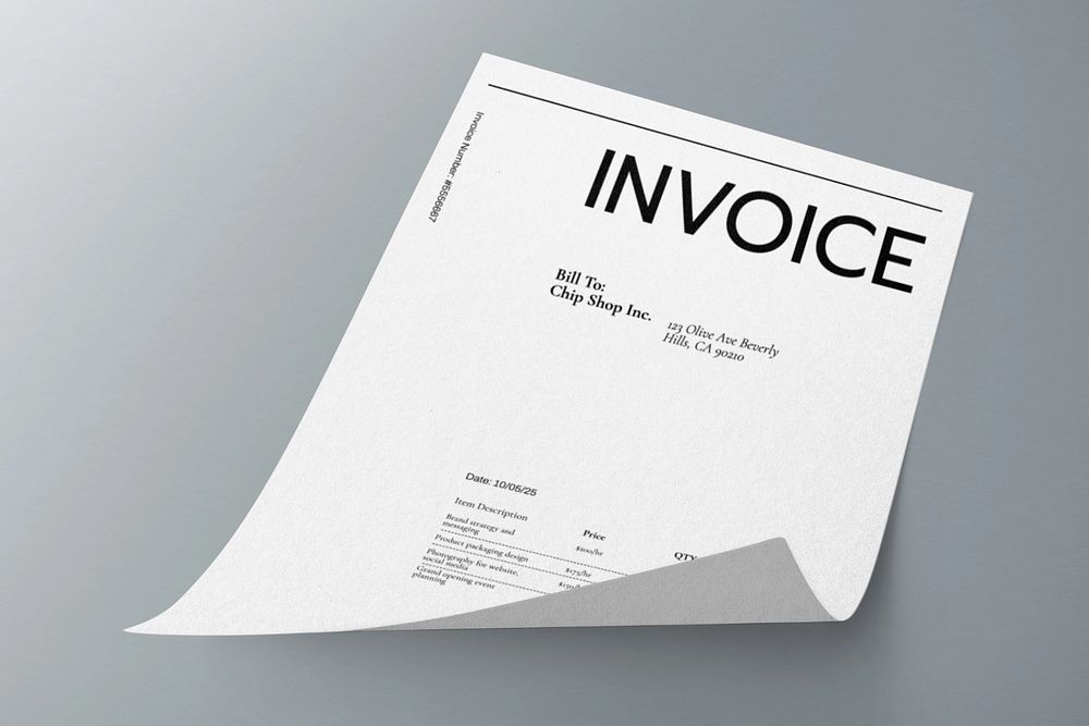 Fold invoice paper mockup, editable | Free Mockup Generator - rawpixel