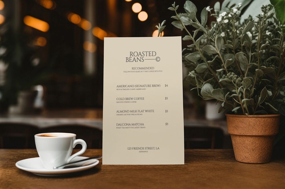 Coffee menu mockup, editable design | Premium Mockup Generator - rawpixel