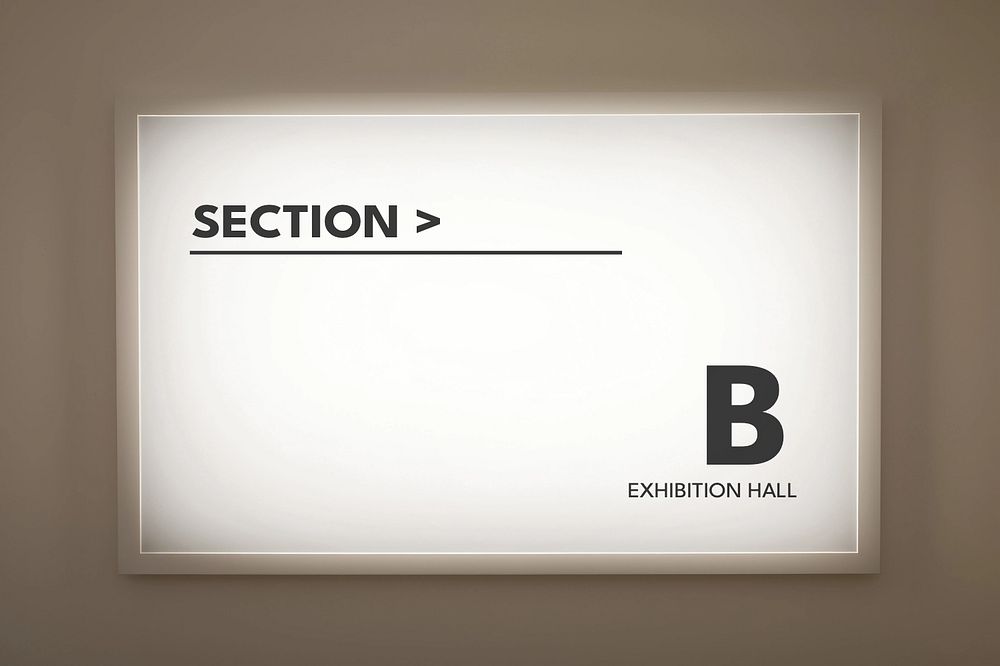 Exhibition hall sign mockup, editable | Premium Mockup Generator - rawpixel