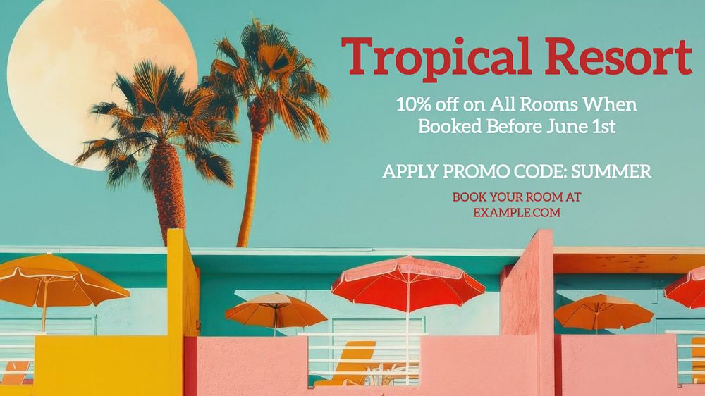 Tropical resort blog banner template | Premium Editable Template - rawpixel