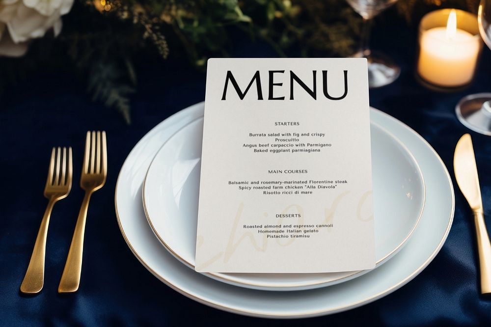 Menu card mockup, editable design | Premium Mockup Generator - rawpixel