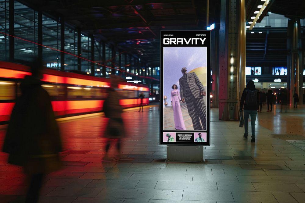 Downtown ad sign mockup, editable | Premium Mockup Generator - rawpixel