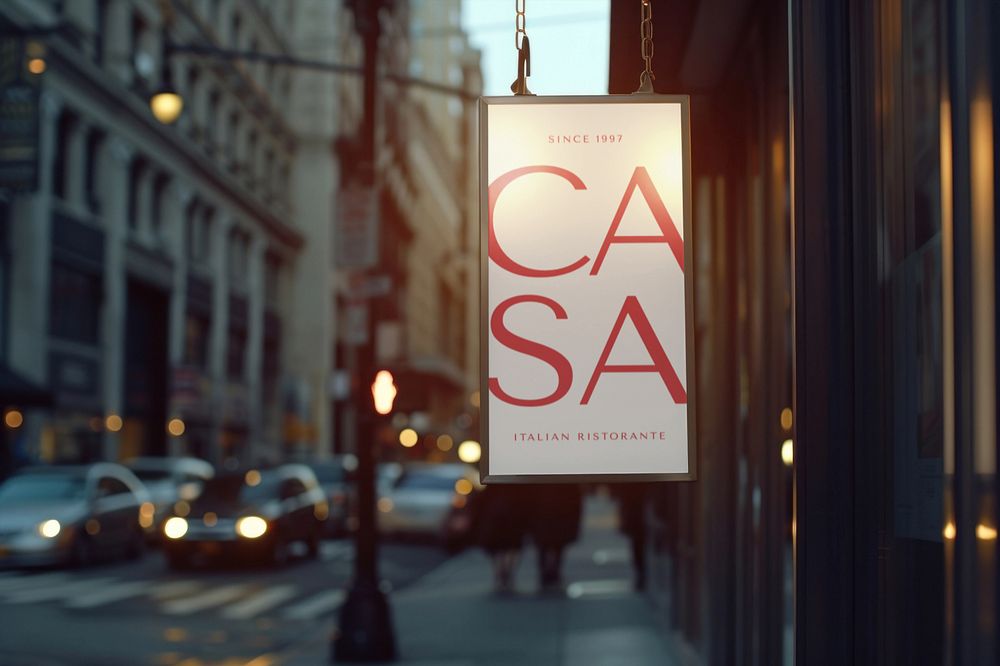 Restaurant sign mockup, editable design | Premium Mockup Generator ...