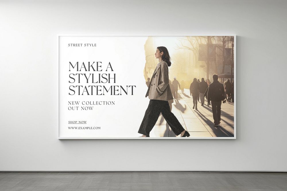 Fashion ad billboard sign mockup, | Premium Mockup Generator - rawpixel