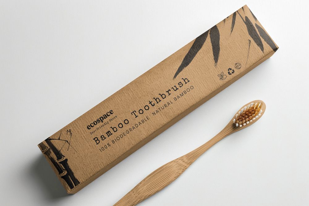 Disposable paper toothbrush box mockup, | Premium Mockup Generator ...
