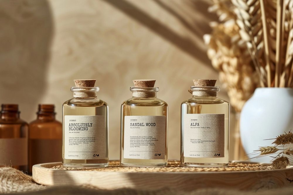 Perfume bottle label mockup, editable | Premium Mockup Generator - rawpixel