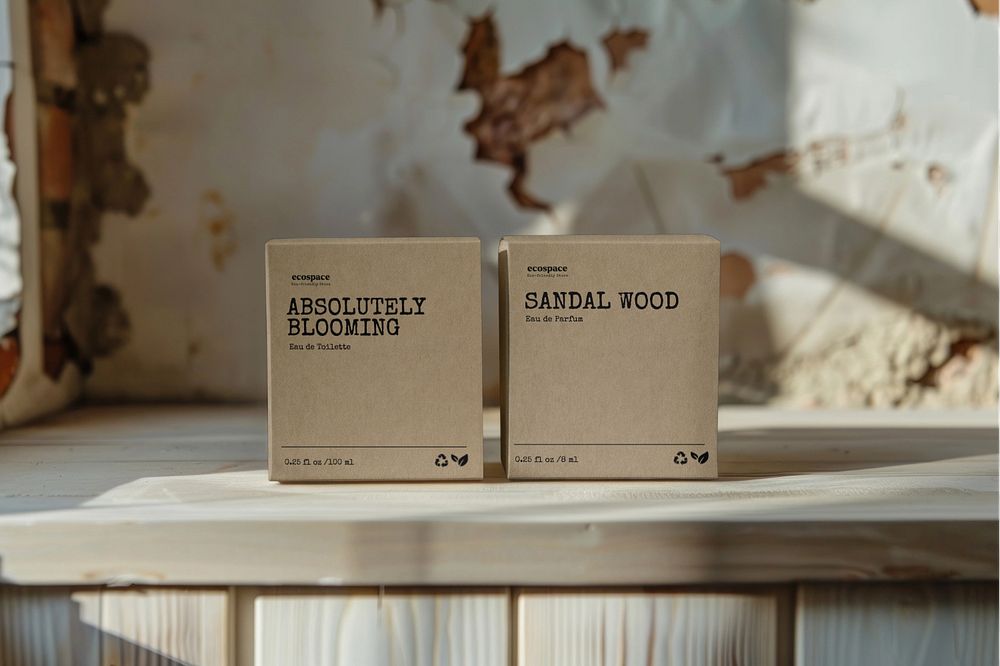 Craft paper perfume box mockup | Premium Mockup Generator - rawpixel