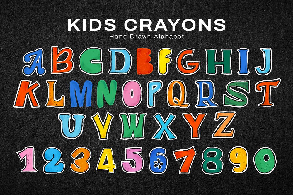 Kids crayon hand drawn alphabet | Premium Editable Design - rawpixel