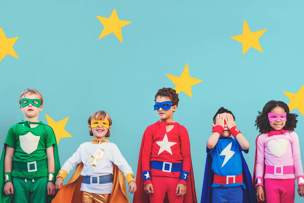 Superhero kids with superpowers | Premium Editable Design - rawpixel
