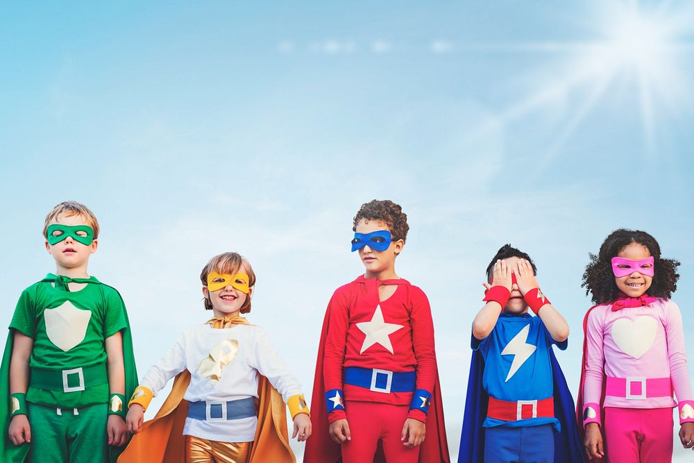 Superhero kids with superpowers | Premium Editable Design - rawpixel