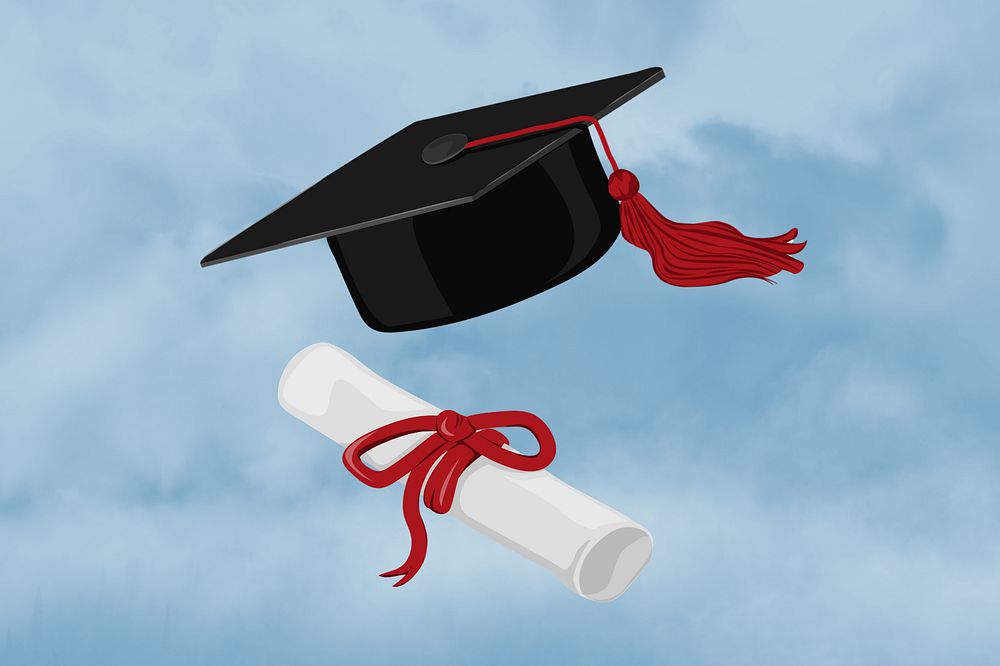 Education graduation, aesthetic illustration, editable | Premium ...