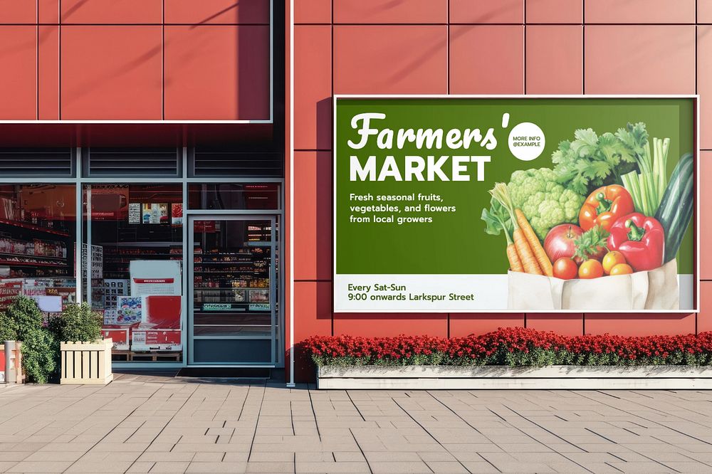 Editable farmers market advertisement mockup | Free Mockup Generator ...