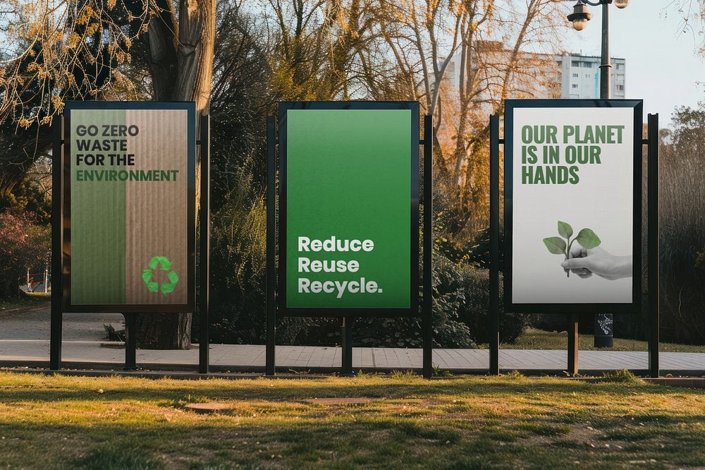 Eco-friendly billboard mockup | Premium Mockup Generator - rawpixel