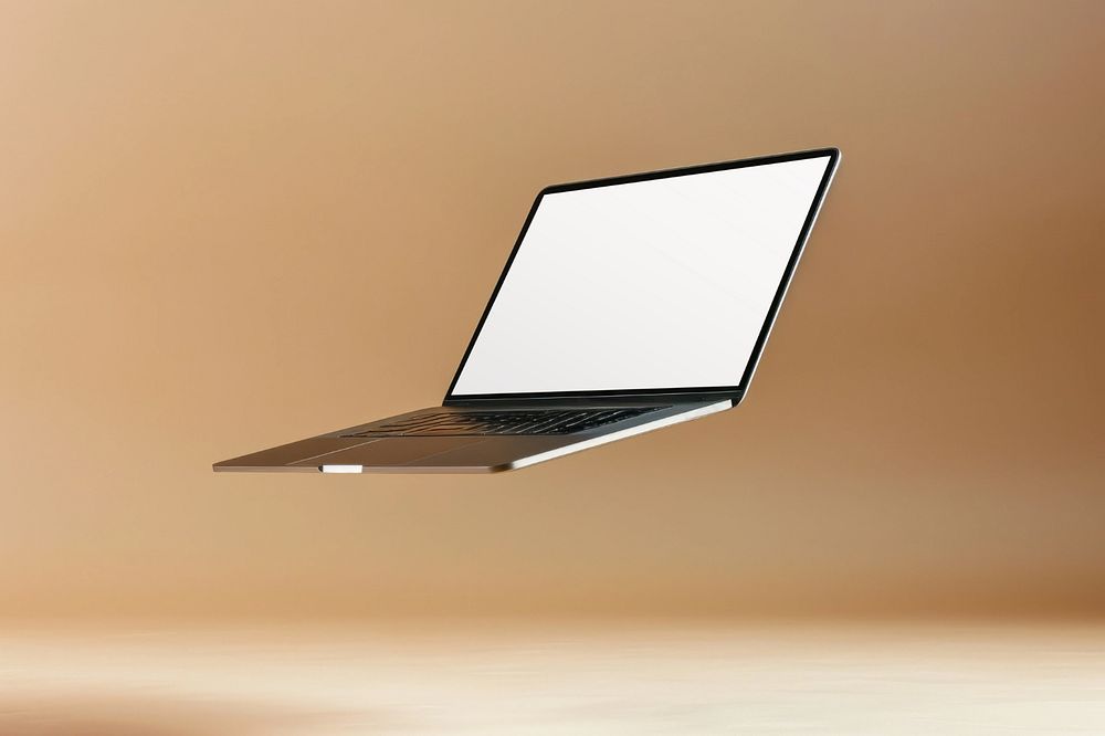 Floating laptop mockup | Premium Mockup Generator - rawpixel