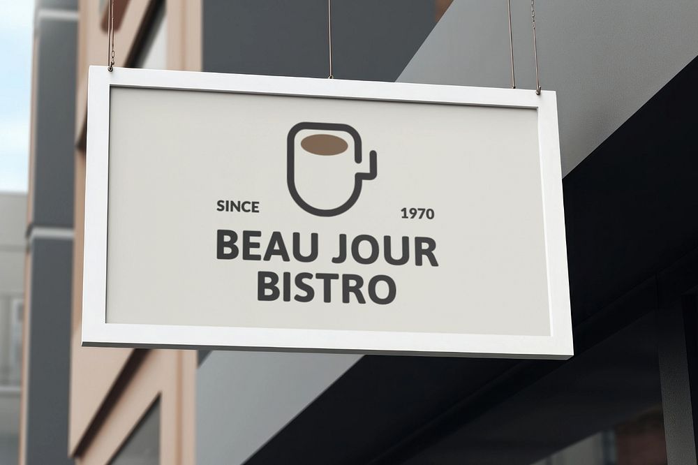 Editable bistro sign mockup | Premium Mockup Generator - rawpixel