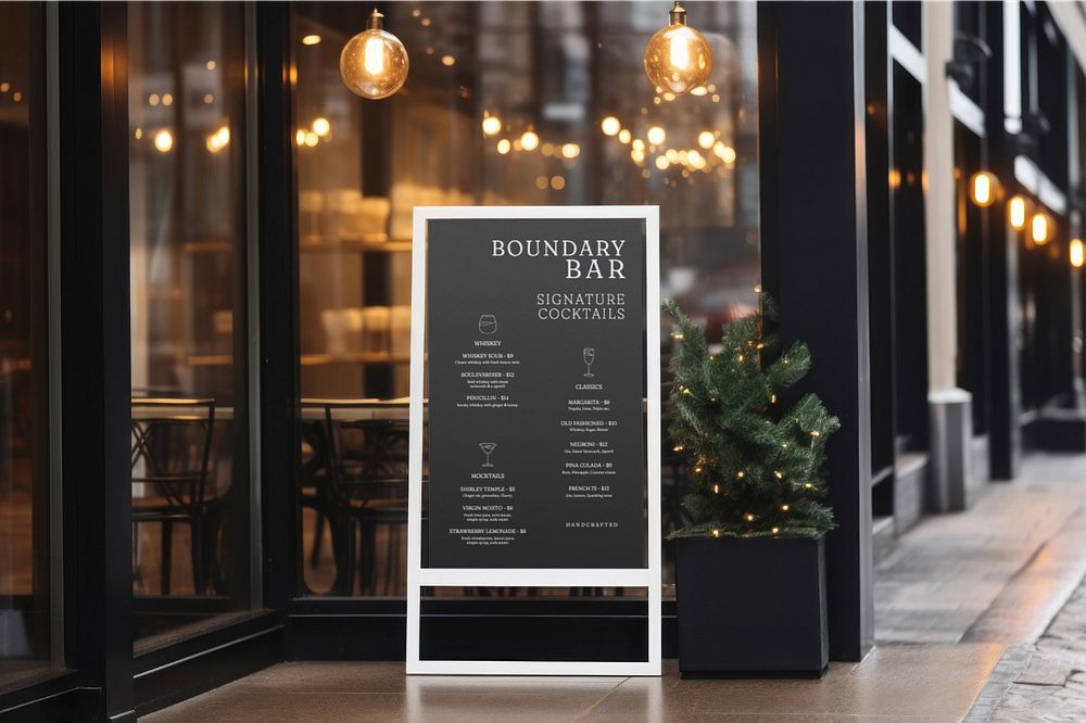 Editable bar menu sign mockup | Premium Mockup Generator - rawpixel