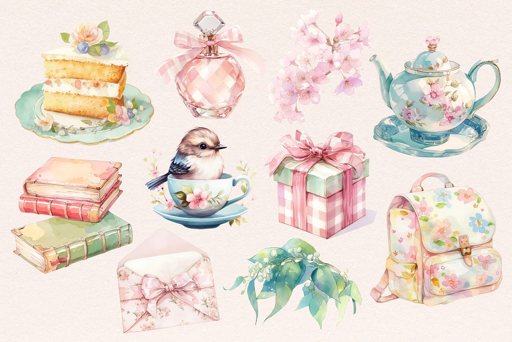 Editable watercolor girly style design | Premium Editable Design - rawpixel