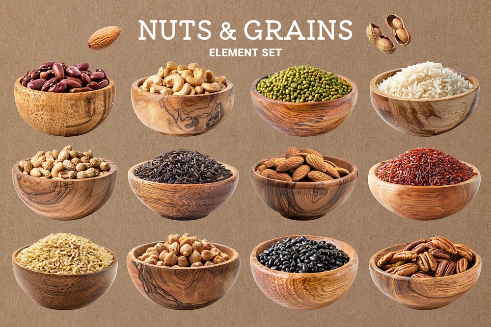 Editable nuts and grains design | Premium Editable Design - rawpixel