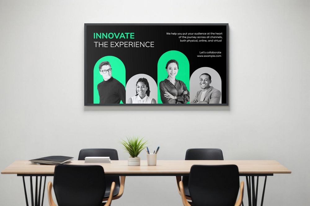Editable meeting room TV screen | Premium Mockup Generator - rawpixel