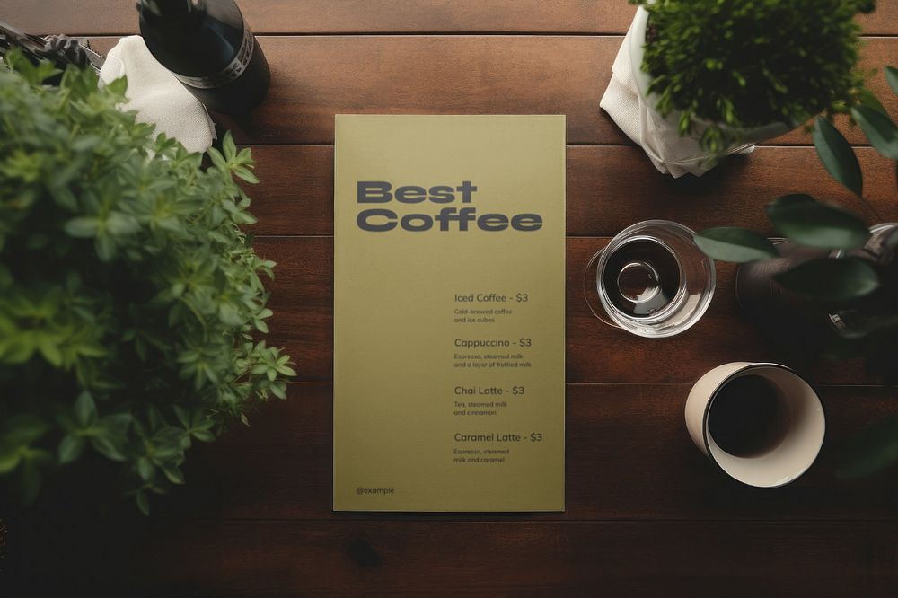 Editable coffee menu mockup design | Premium Mockup Generator - rawpixel