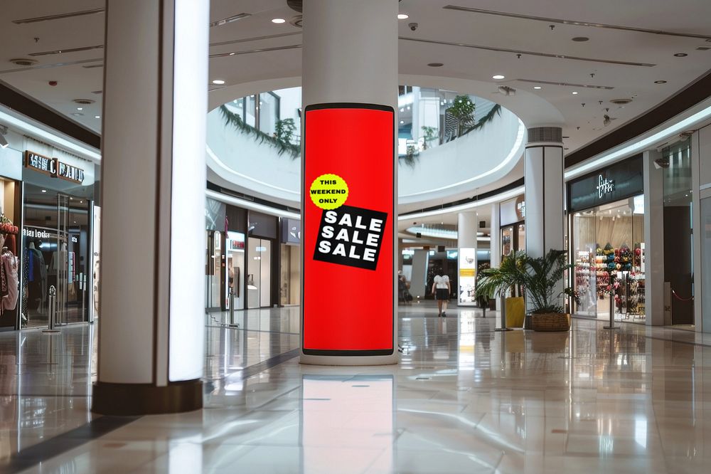 Editable mall digital signage mockup | Premium Mockup Generator - rawpixel