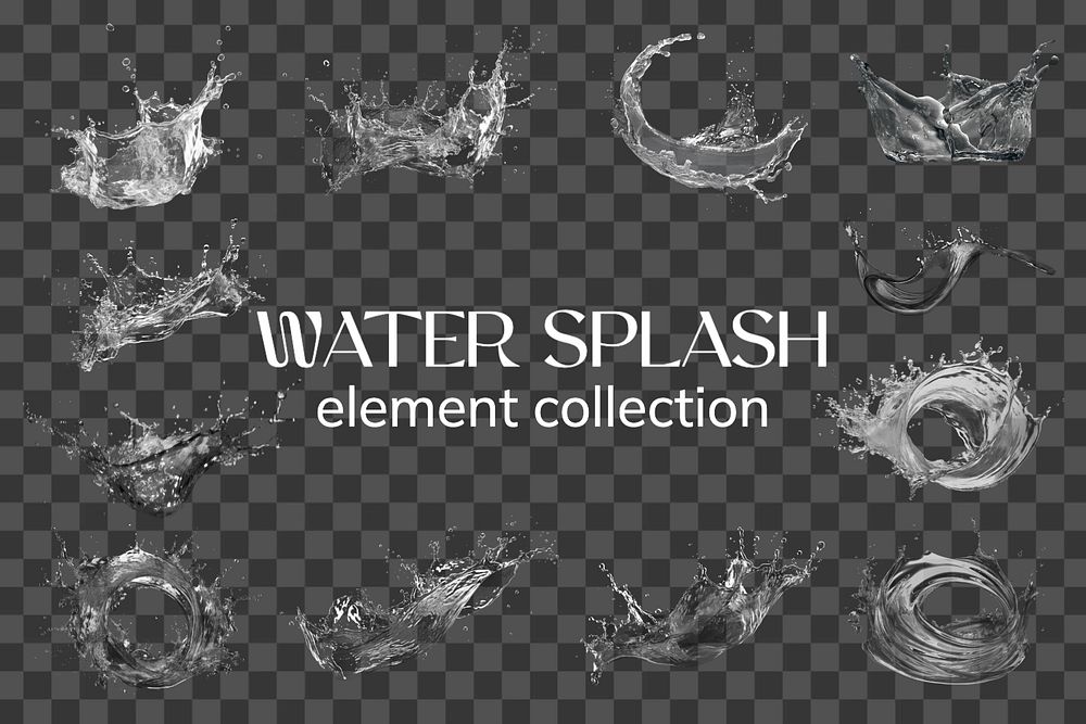 Dynamic water splash element set | Premium Editable Design - rawpixel