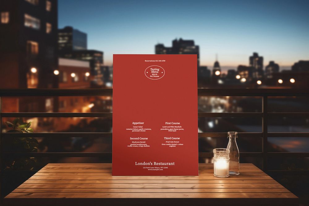 Editable restaurant table menu mockup | Premium Mockup Generator - rawpixel