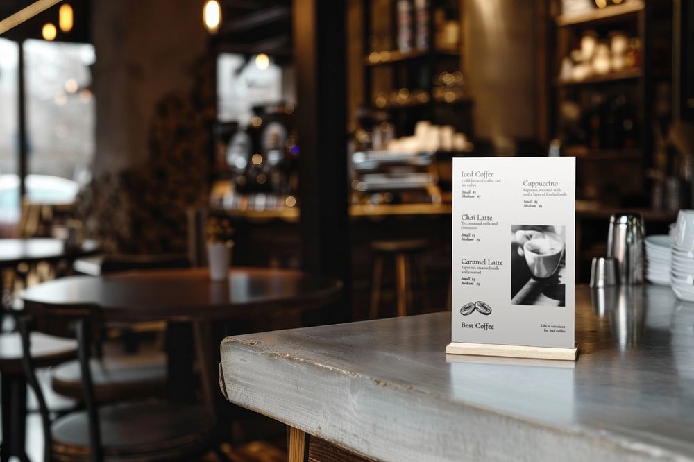 Editable cafe menu mockup design | Premium Mockup Generator - rawpixel