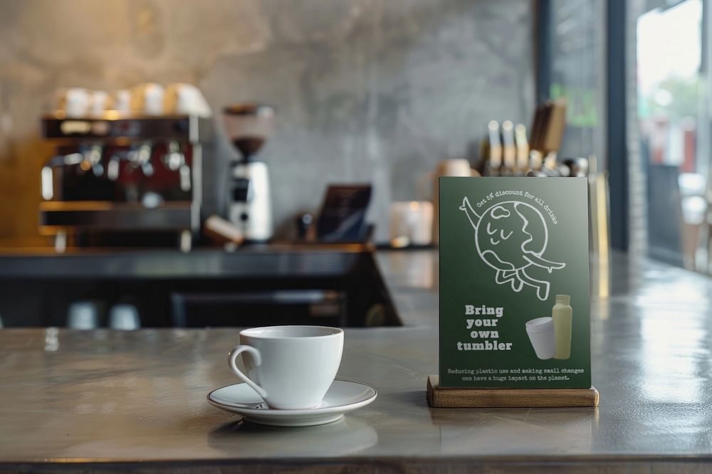 Editable cafe counter sign mockup | Premium Mockup Generator - rawpixel