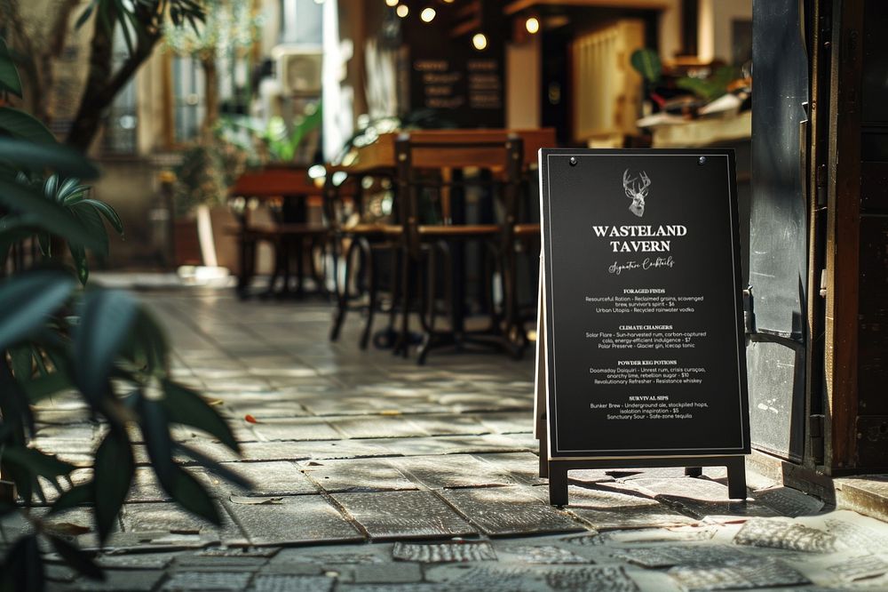 Editable outdoor restaurant menu a-frame | Premium Mockup Generator ...