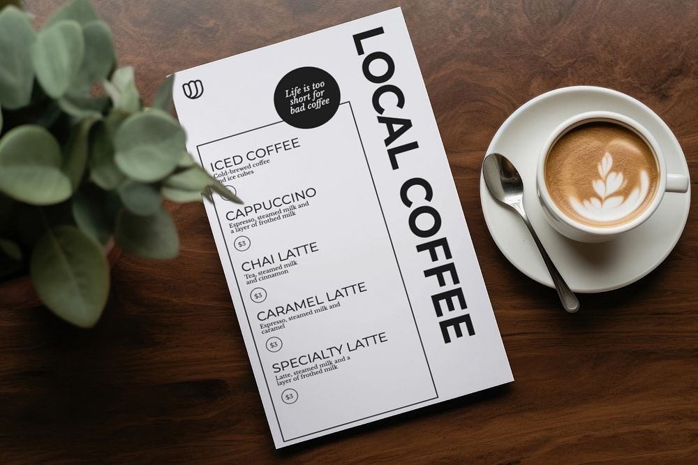 Editable coffee menu flatlay mockup | Premium Mockup Generator - rawpixel