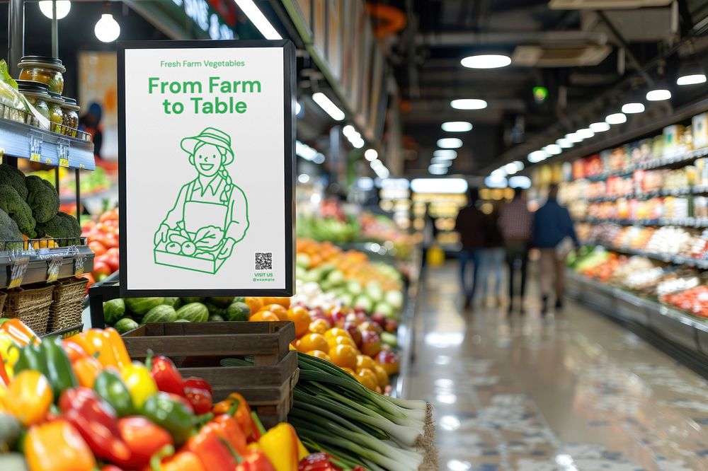 Editable grocery store sign mockup | Premium Mockup Generator - rawpixel