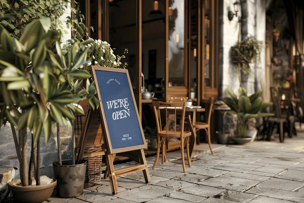 Editable outdoor cafe sign mockup | Premium Mockup Generator - rawpixel
