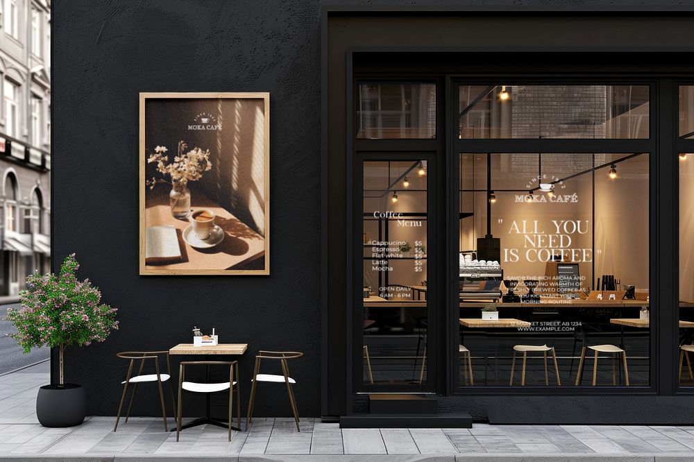 Editable café storefront mockup | Premium Mockup Generator - rawpixel