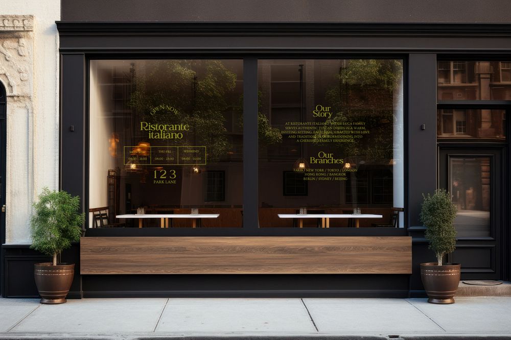 Editable restaurant storefront signage mockup | Premium Mockup ...