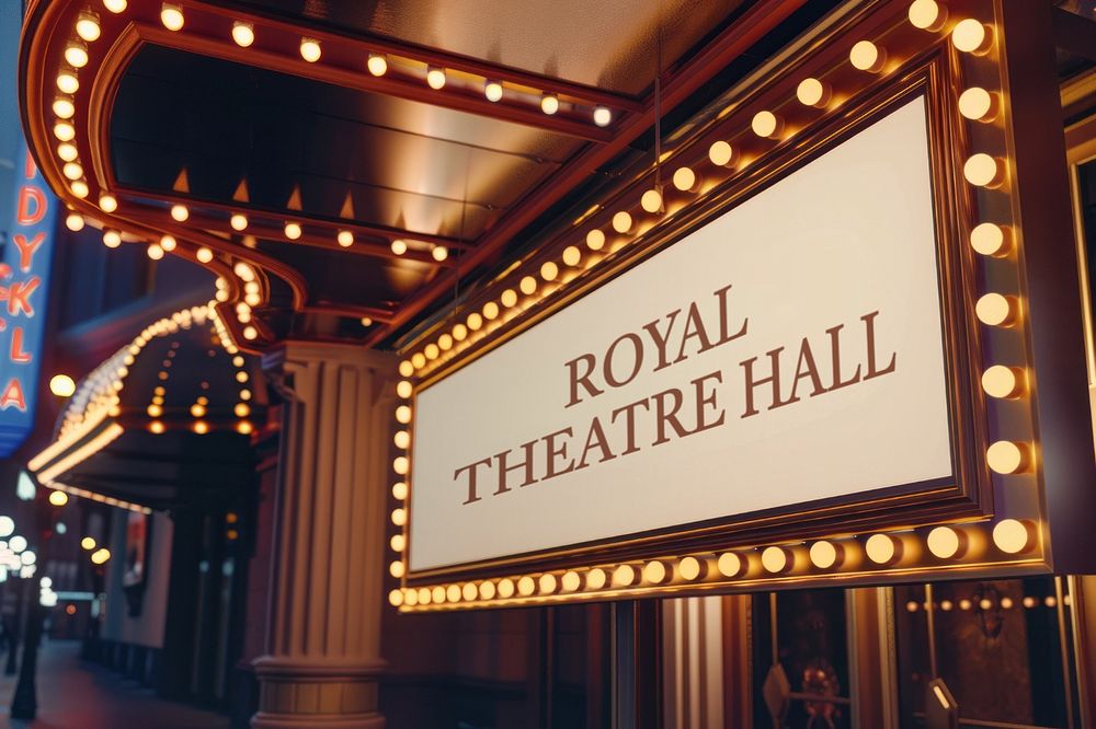 Editable theatre hall sign mockup | Premium Mockup Generator - rawpixel