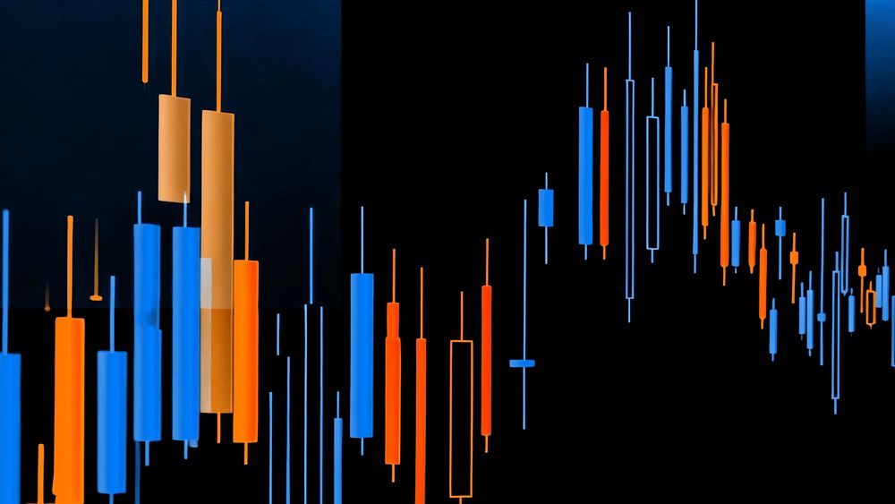 Colorful candlestick chart animated overlay, | Free Transparent Video ...